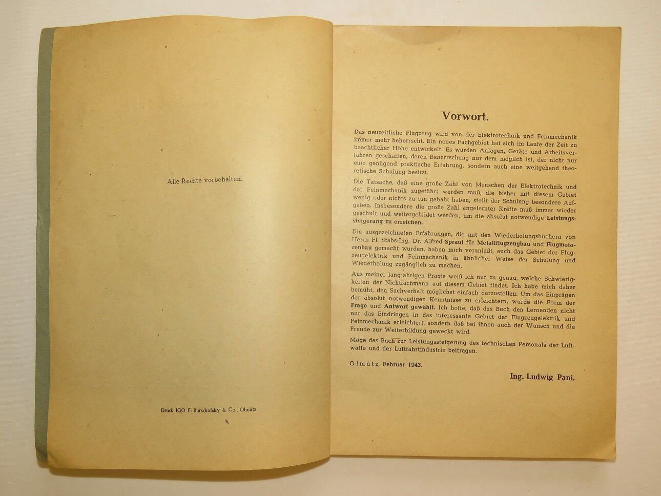 Luftwaffe mechanics book "Aircraft Electrics and Precision Mechanics"
