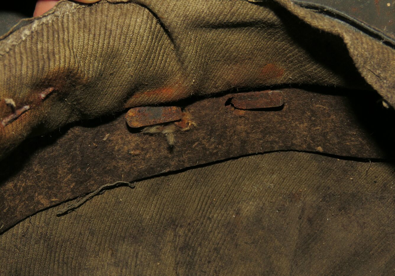 Steel helmet SSH 36 with bullet damage. Attic found. Rare.