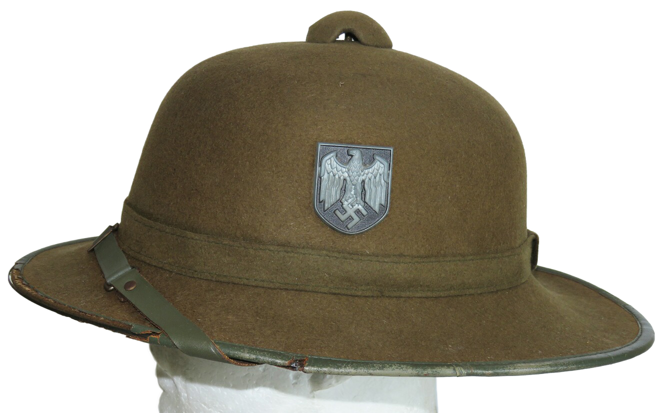 German tropical felt helmet with zinc emblems, 1942
