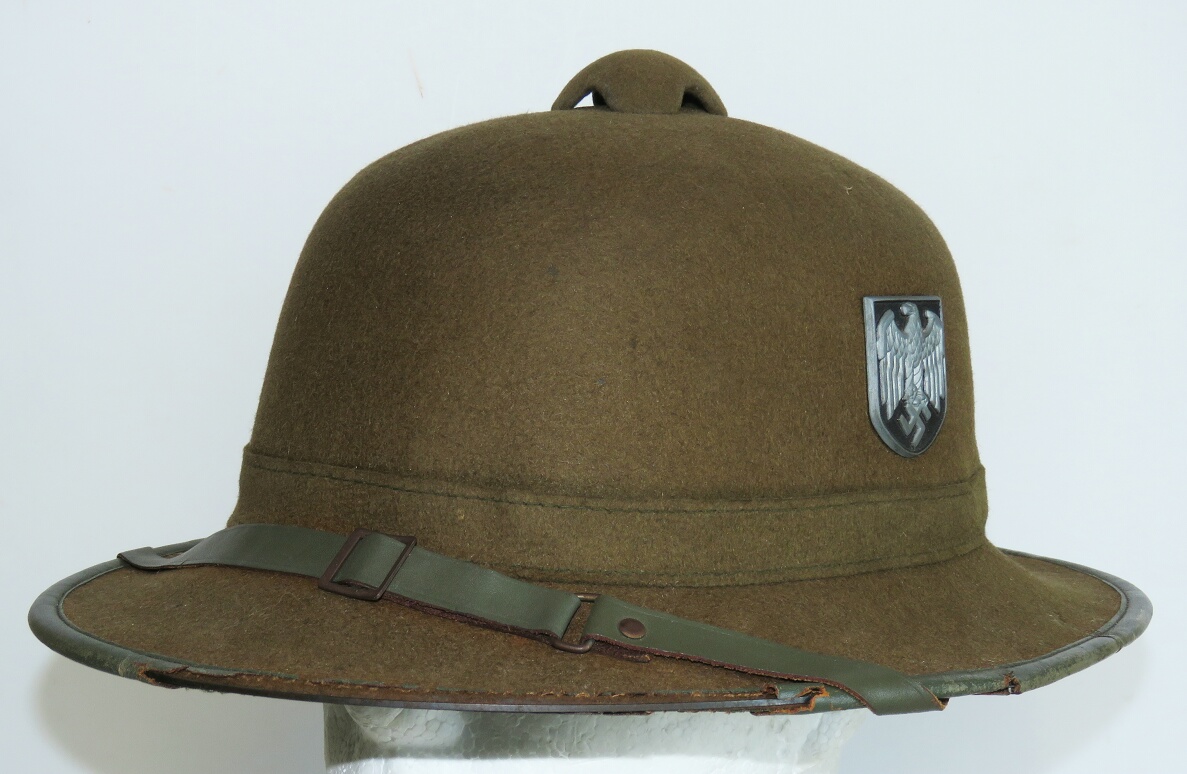 German tropical felt helmet with zinc emblems, 1942