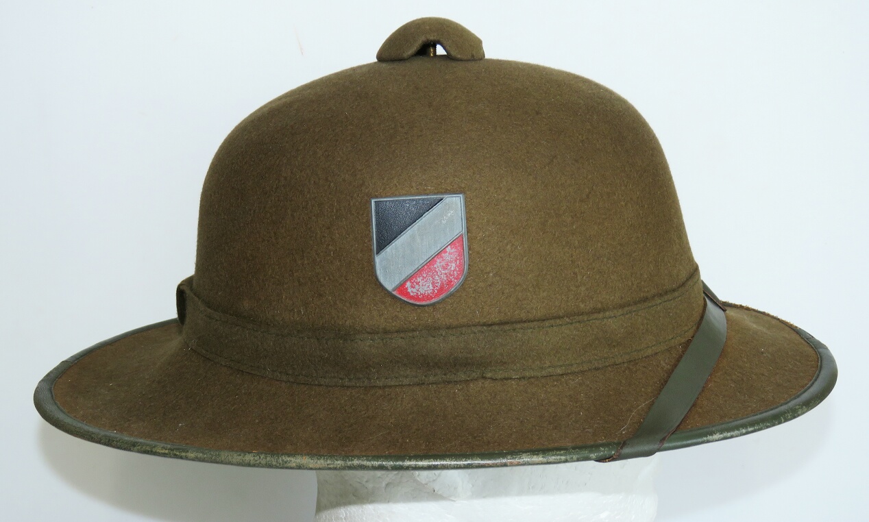 German tropical felt helmet with zinc emblems, 1942