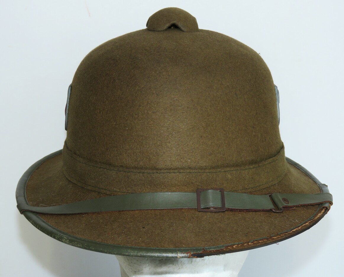 German tropical felt helmet with zinc emblems, 1942
