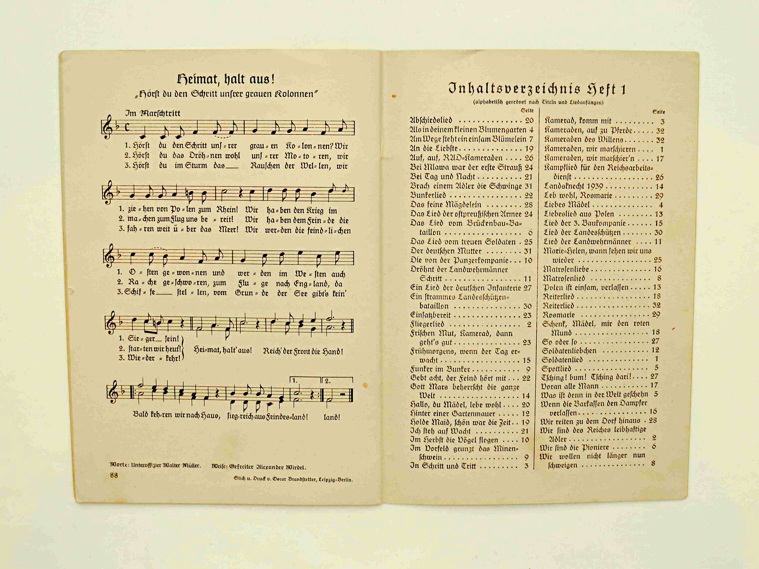 Front song-collection of songs of the Great German radio broadcasting ...