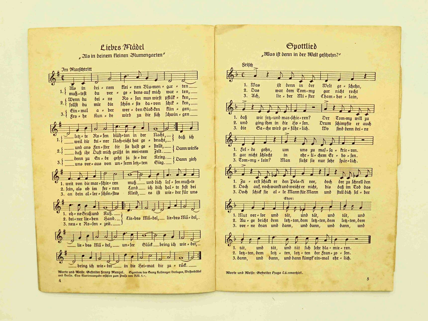 Das Lied der Front - Liedersammlung des Großdeutschen Rundfunks, Heft 1