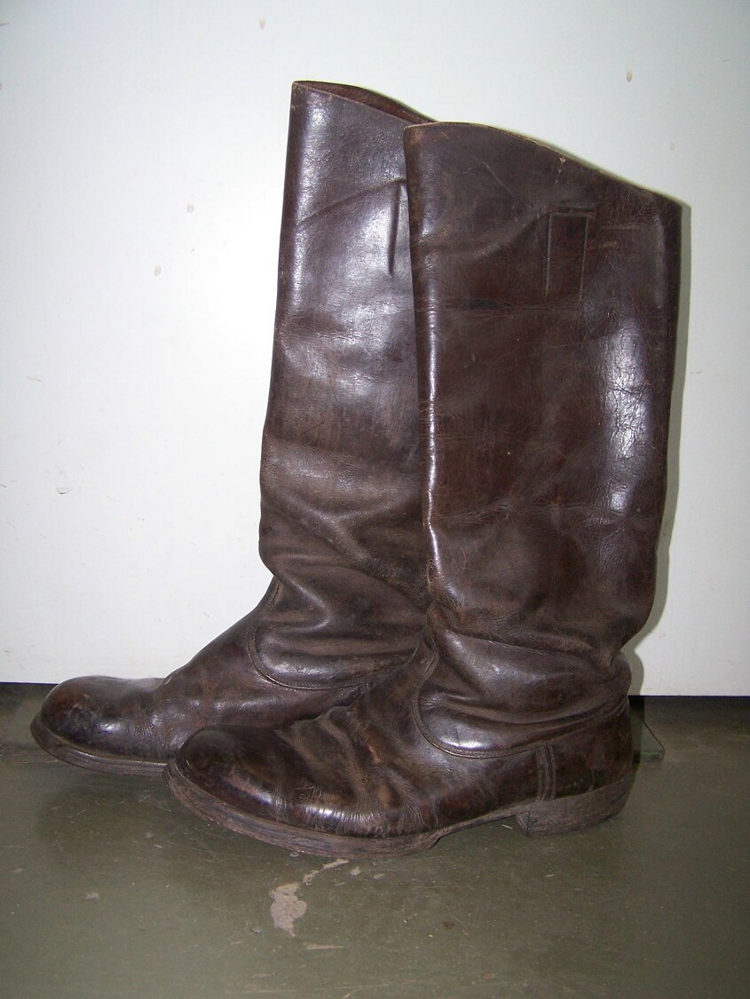 Imperial Russian dark brown leather officer’s boots- Uniforms